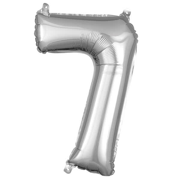 Number 7 Silver 32in – 1 piece – Boga Balloons